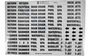 POOL360 | Black on White IDL V3 Plumbing Identification Label Set