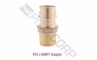 POOL360 | 1" PEX x MNPT No Lead DZR Forged Brass Adapter