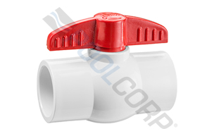 POOL360 | 3" White/Red Slip x Slip Ball Valve
