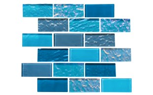 POOL360 | 2" x 4" Elysium Iridescent Glass Tile Peacock