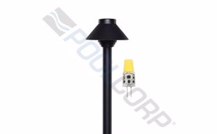 horizon | 4" Textured Black Straight Hat Path Light LED With 15" Stem