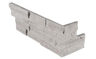 POOL360 | 6" x 12" x 6" Split Face Stacked Stone Corner Panel Gray Oak