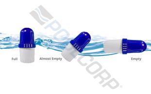 POOL360 | Blue/White Flip-Floater Pool Chemical Dispenser 1" 8/Case