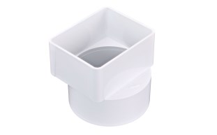 POOL360 | 3" x 4" x 4" White S&D Hub PVC Offset Downspout Adapter