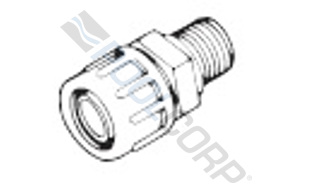 POOL360 | Flo-Lock™ 3/4" MPT x 3/4" TS White PVC Compression Coupling