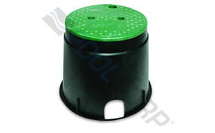 POOL360 | 10" Standard Series Black Round Valve Box with Green ICV ...