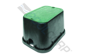POOL360 | 14" x 19" Standard Series Black Valve Box with Green ICV ...