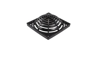 POOL360 | 12" Black Plastic Square Atrium Catch Basin Drain Grate