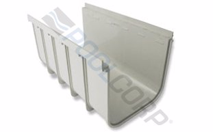 POOL360 | 12" Pro Series Deep Light Gray Channel Profile Channel Drain