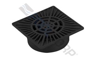 POOL360 | 8" Black Square HDPE Grate