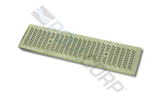 POOL360 | Dura-Slope 2' Light Gray Plastic Perforated Channel Grate