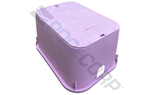 POOL360 | 13" x 20" Standard Series Purple Jumbo Valve Box with Purple Overlapping Cover