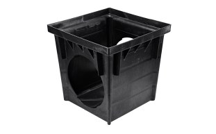 POOL360 | 24" Black Square Catch Basin Drain with 2 Openings