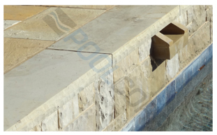 POOL360 | 12" x 24" x 2" Golden Fossil Chiseled Edge Coping