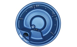 POOL360 | 4 Person Round Spa 12 Jets Starlight Blue Shell and Mahogany ...