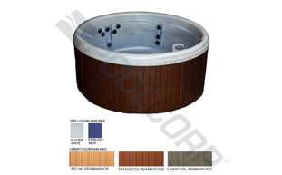 POOL360 | 4 Person Round Spa 12 Jets Starlight Blue Shell and Charcoal Cabinet