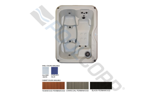 POOL360 | 4 Person Rectangular Spa 12 Jets Starlight Blue Shell with Charcoal Cabinet