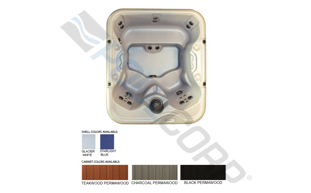 POOL360 | 5 Person Rectangular Spa 23 Jets Deluxe LED Starlit Blue and Charcoal Cabinet