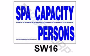 POOL360 | 12" x 18" Horizontal SPA CAPACITY Sign