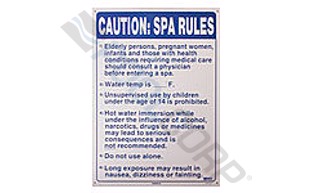 POOL360 | 18" x 24" Vertical CAUTION SPA RULES Sign