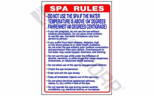 horizon | 18" x 24" Vertical SPA RULES Sign (TX)