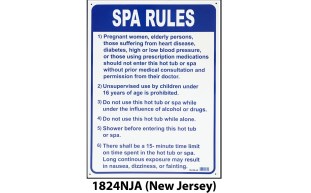 POOL360 | 18" x 24" Vertical SPA RULES Sign (NJ)