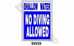 POOL360 | 18" x 24" Vertical SHALLOW WATER NO DIVING Sign
