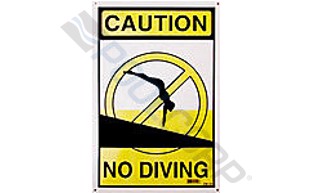 POOL360 | 12" x 18" Vertical CAUTION NO DIVING Sign