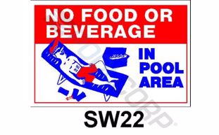 POOL360 | 12" x 18" Horizontal NO FOOD OR BEVERAGE Sign