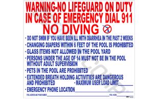 POOL360 | 41" x 47" Plastic Texas Pool Rules Sign