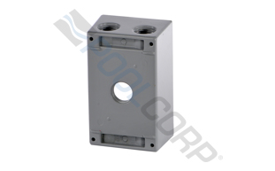 horizon | Gray 1-Gang Box 2" Deep with Five 1/2" Outlet Holes
