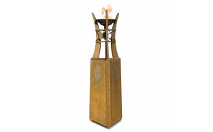 POOL360 | 24" x 24" x 87" Corten Steel NG IID Bastille Fire Tower