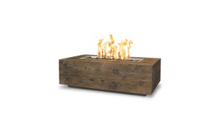 POOL360 | 60" Rectangular Oak Natural Gas Coronado Fire Pit Plug and Play