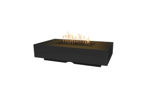 POOL360 | 66" Rectangular Black Liquid Propane Cabo Linear Fire Pit Match Lit