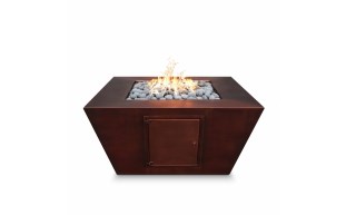 POOL360 | 48" Match Lit Natural Gas Redan Hammered Copper Fire Pit