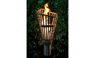 POOL360 | 8" x 14" Stainless Steel Roman Fire Torch with TOP Base NG