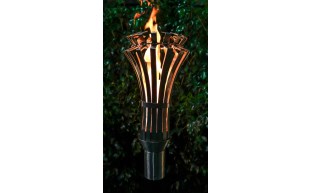 POOL360 | 9" x 14" Stainless Steel Gothic Fire Torch with TOP Base NG