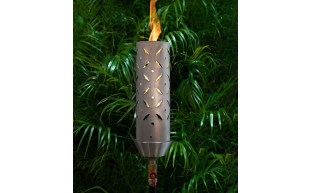 POOL360 | 3.75" x 14" Stainless Steel Diamond Fire Torch with TOP Base NG