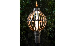 POOL360 | 11" x 14" Stainless Steel Globe Fire Torch with Top-Lite Base NG