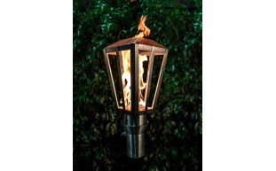 POOL360 | 8" x 14" Stainless Steel Lantern Fire Torch with Top-Lite Base LP