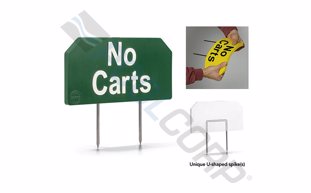 POOL360 | Yellow with Black Letters Dura-Flex™ Keep Carts on Path Sign