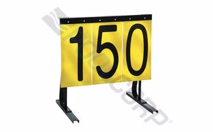 POOL360 | Yellow with Black Numbers 125 yd Practice Range Sign