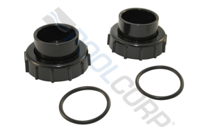 POOL360 | 2" x 2.5" Black Valve Adapter Kit