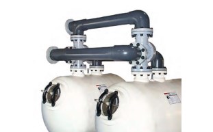 POOL360 | 6" THS Series® Single Tank Face Piping Kit with Diaphragm Valve
