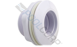 POOL360 | 1.5" Threaded x 1.5" Socket White Long Body Return Fitting for Fiberglass