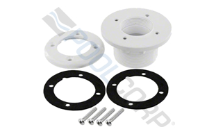 POOL360 | 1 1/2" Threaded x 1 1/2" Socket Standard Body Return Fitting for Vinyl White