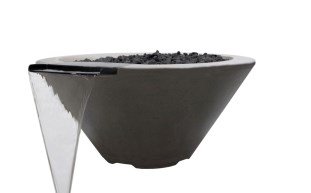 POOL360 | 32" Round Pewter MagicFlame™ Water Bowl