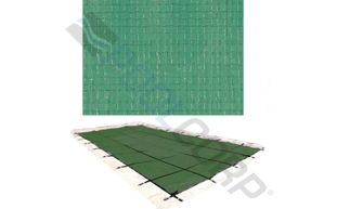 POOL360 | 20' x 38' Green Solid Rec Safety Cvr for 18' x 36' Pool 90 Deg to 2' Radius Crnr