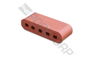 POOL360 | 12" Sunset Red Double Bullnose Cored Coping