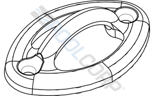 POOL360 | Flat Oval Rope Eye with Gasket and Bracket